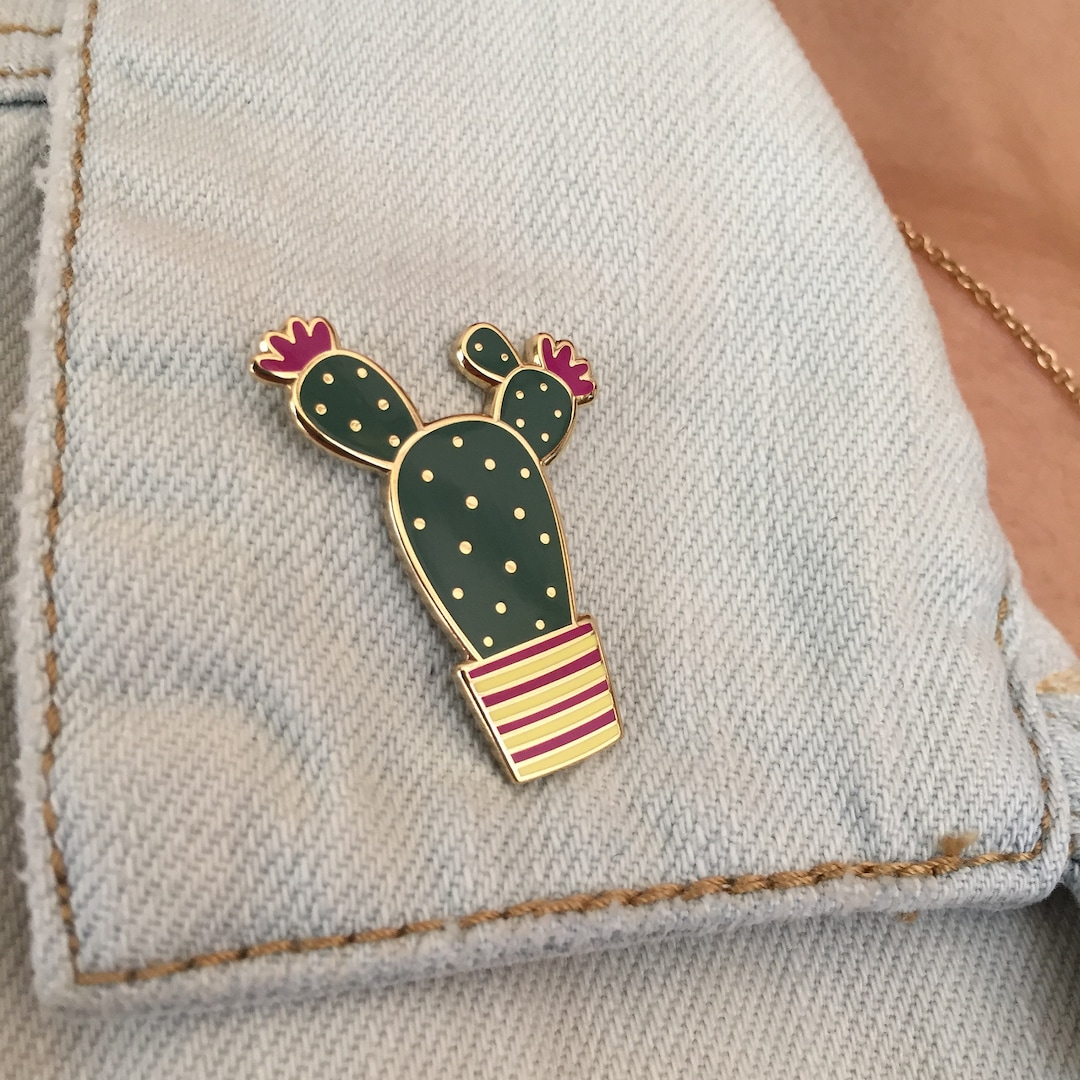 Hard Enamel Pin - Cactus Pin - Cactus Hard Enamel Pin - Cute Cactus ...