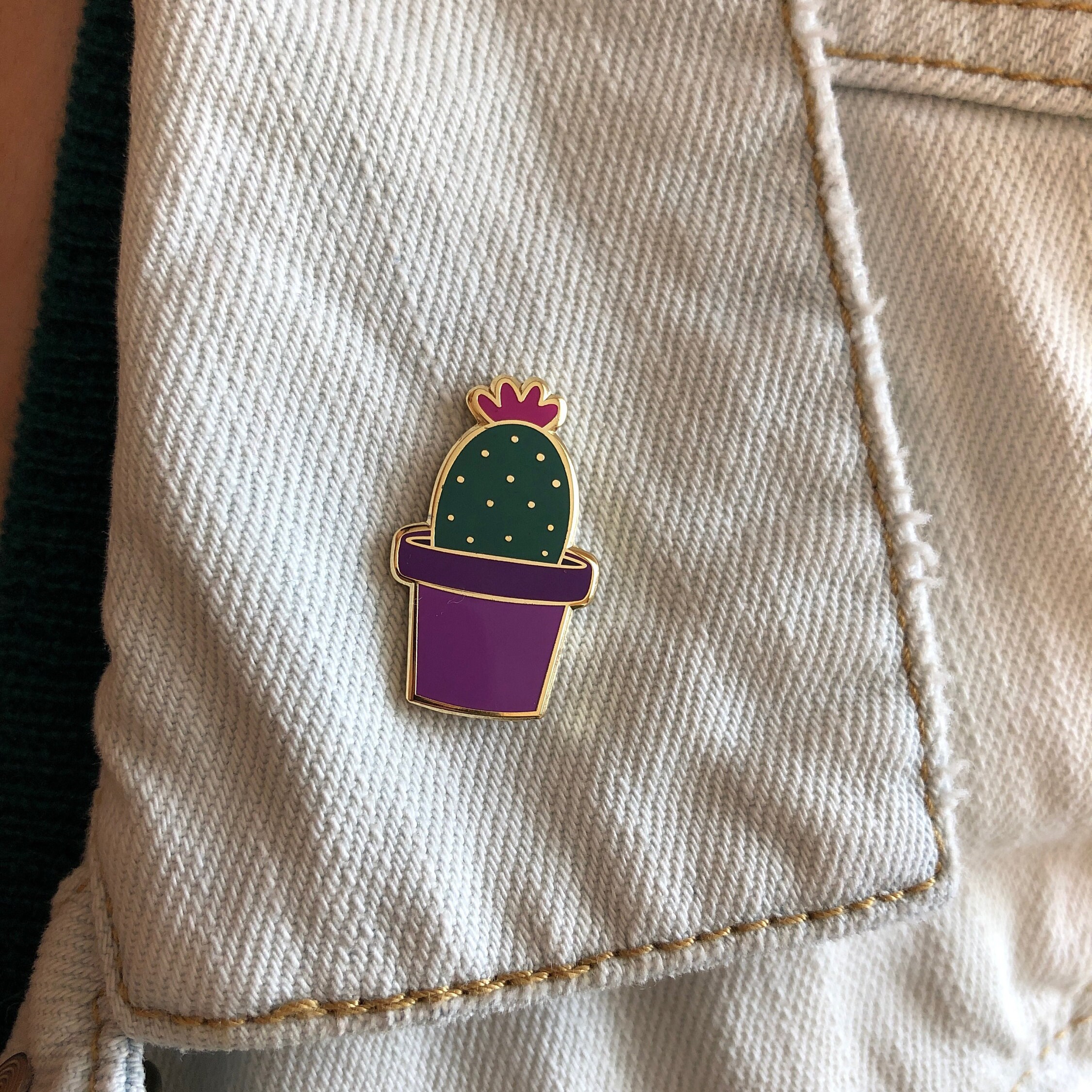 Hard Enamel Pin - Cactus Pin - Cactus Hard Enamel Pin - Cute Cactus ...