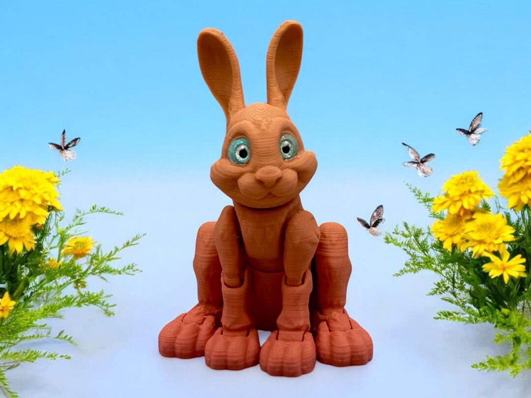 3D Printed Flexi Bunny – Posable Rabbit Toy – Articulated Easter Fidget ...