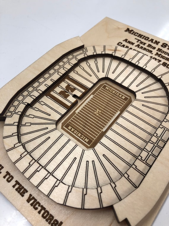 Michigan Stadium Maple Laser-cut and Engraved - Etsy