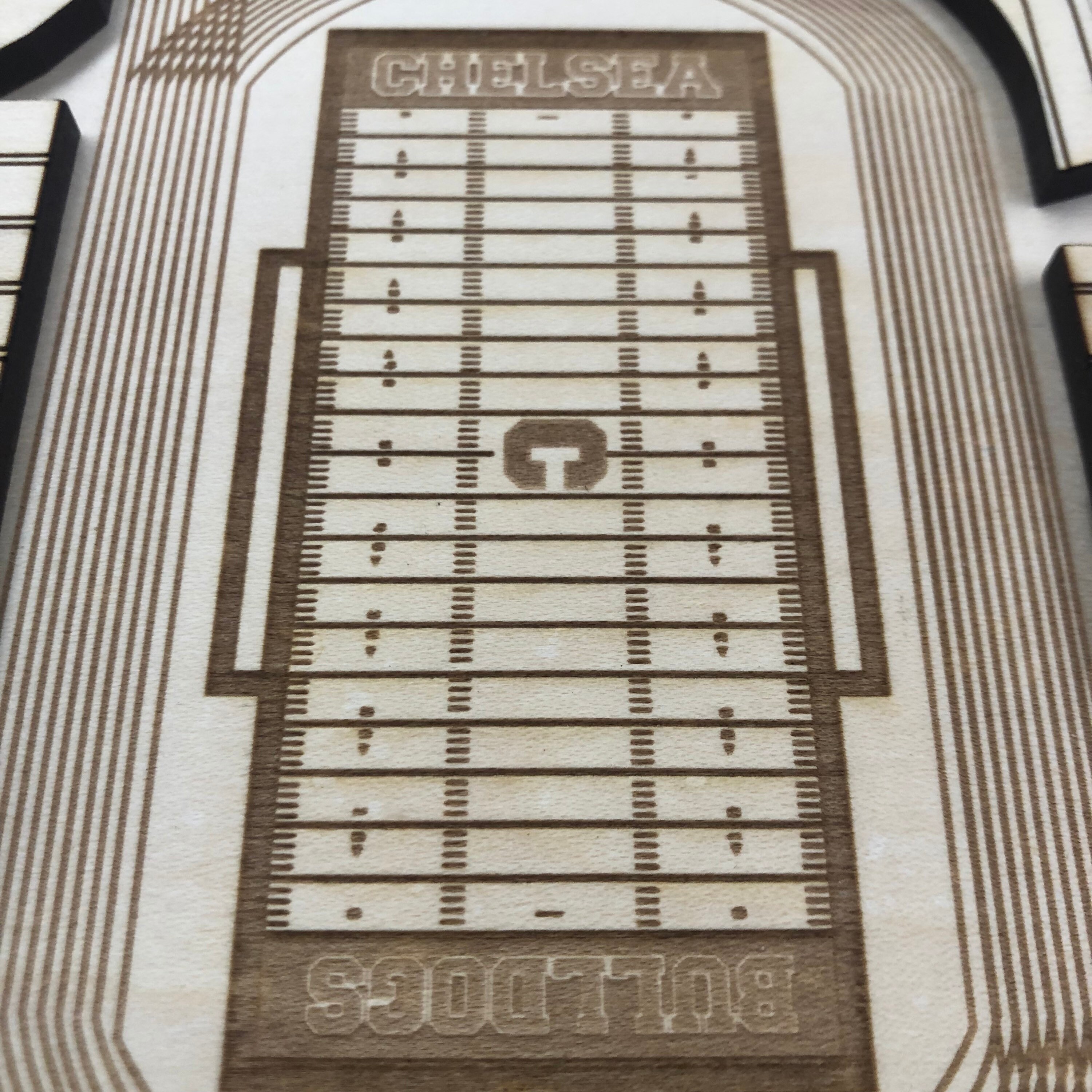 Chelsea High School Bulldogs Stadium Maple Laser-cut and | Etsy