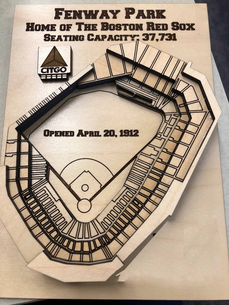 Fenway Park Maple Laser-cut and Engraved Stadium - Etsy