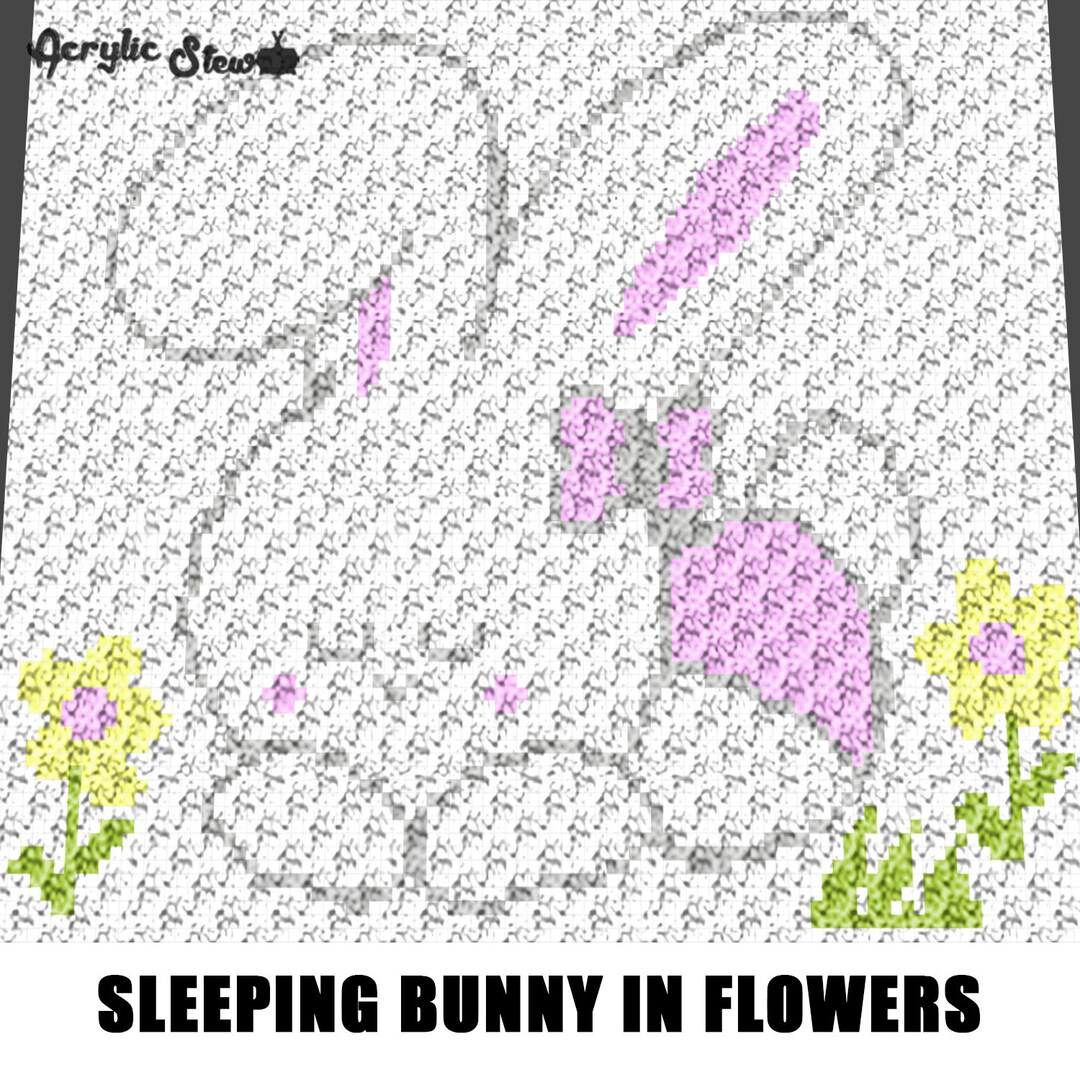 Baby Graphgan Pattern - Corner to Corner - C2C - Sleeping White Bunny ...