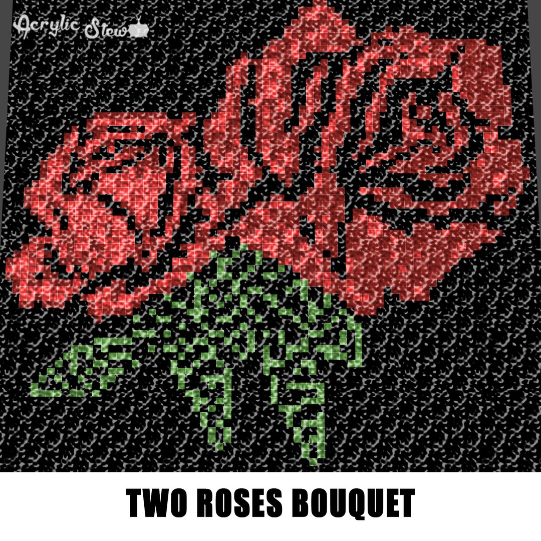 Graphgan Pattern - Corner to Corner - C2C - Two Red Roses Floral ...