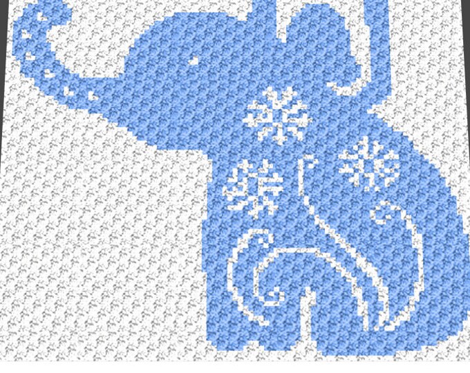 Graphgan Pattern Corner to Corner C2C Crochet Elephant Flower Burst Art ...