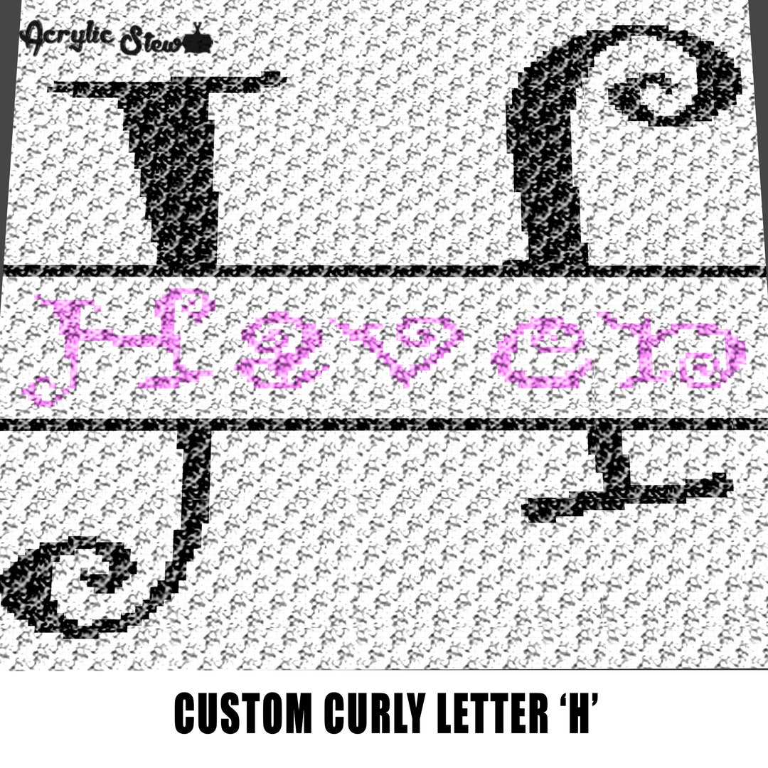 Graphgan Pattern - Corner to Corner - C2C - SC - Custom Curly Font ...