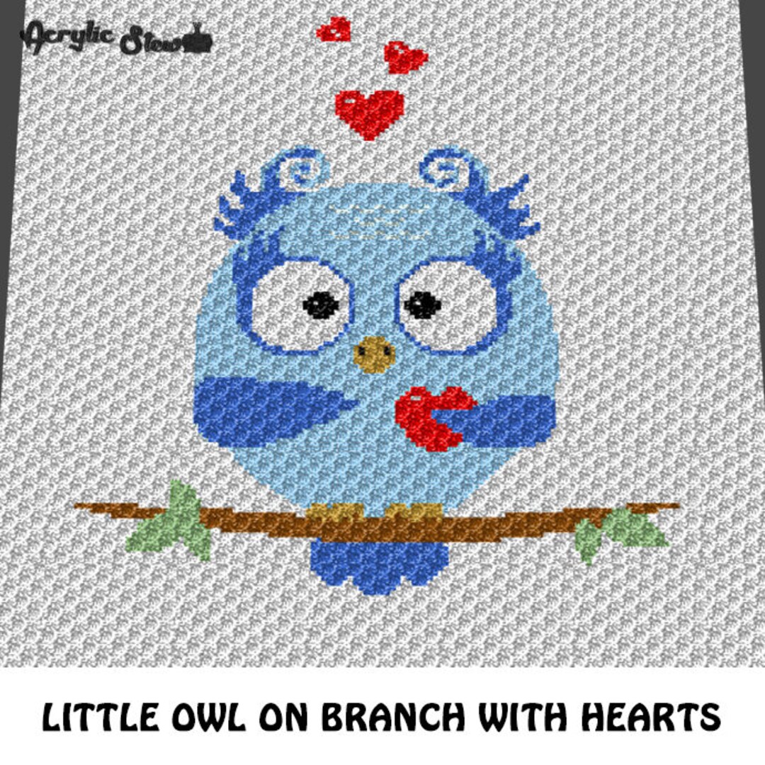 Baby Graphgan Pattern - Corner to Corner - C2C Crochet - Blue Baby Owl ...