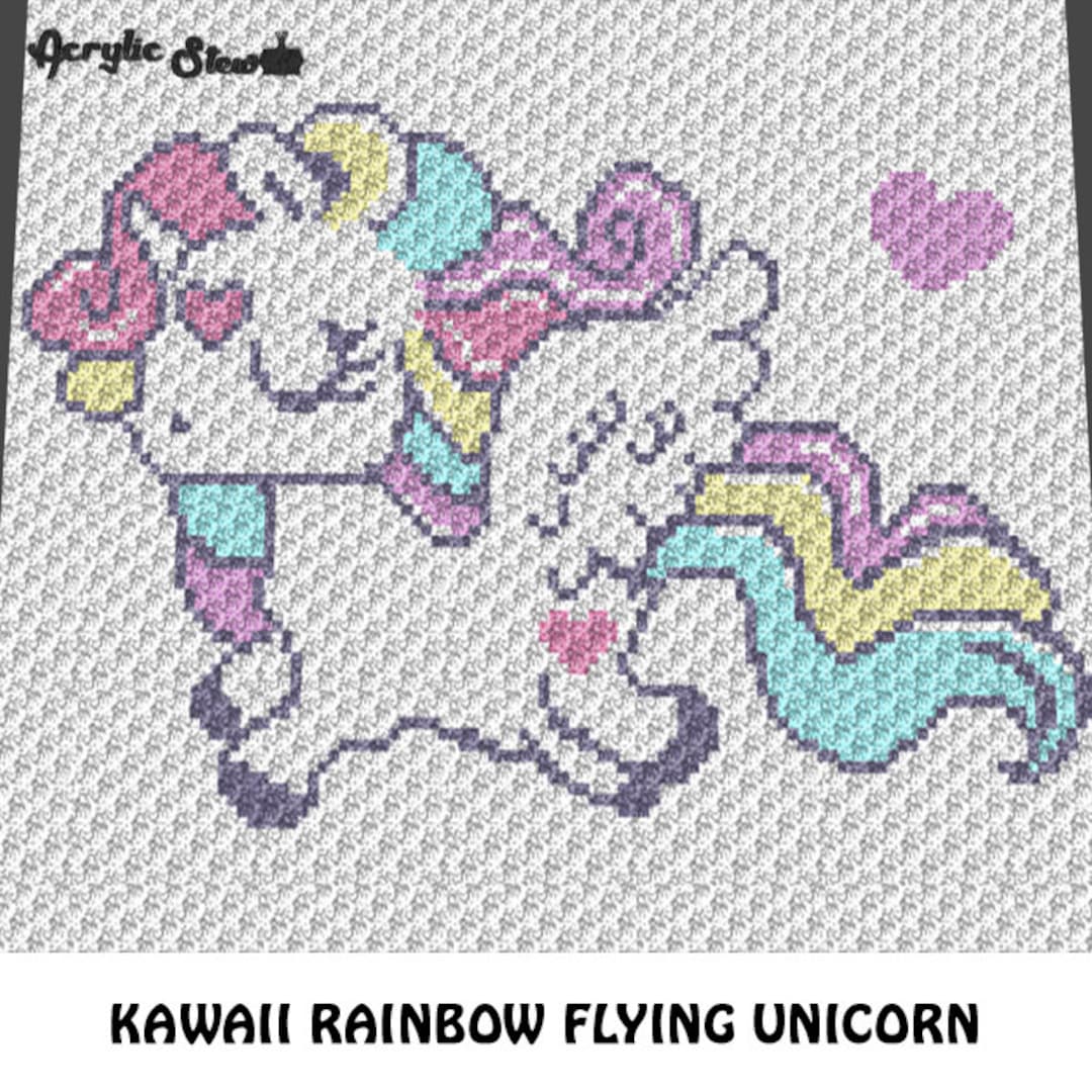 Baby Graphgan Pattern - Corner to Corner - C2C Crochet - Kawaii Rainbow ...