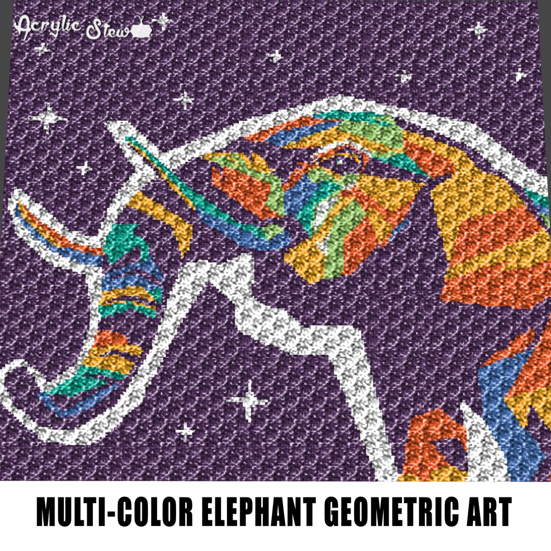 Graphgan Pattern - Corner to Corner - C2C - SC - Geometric Elephant ...