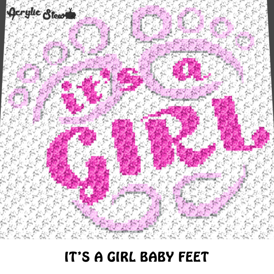 Baby Graphgan Pattern - Corner to Corner - C2C Crochet - It's A Girl ...