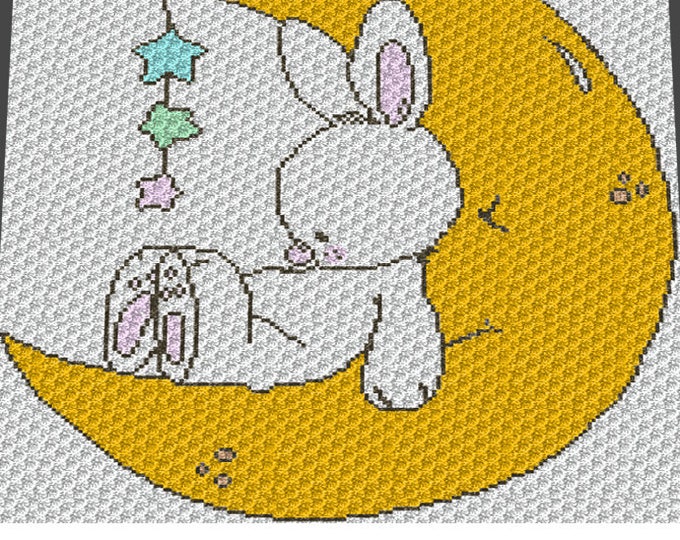 Graphgan Pattern Corner to Corner C2C Crochet Sleeping Bunny Rabbit on ...