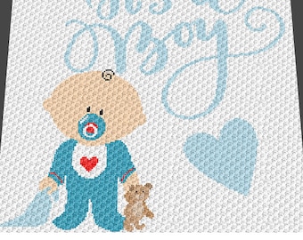 Baby Boy Graphgan Pattern Corner to Corner C2C Crochet | Etsy