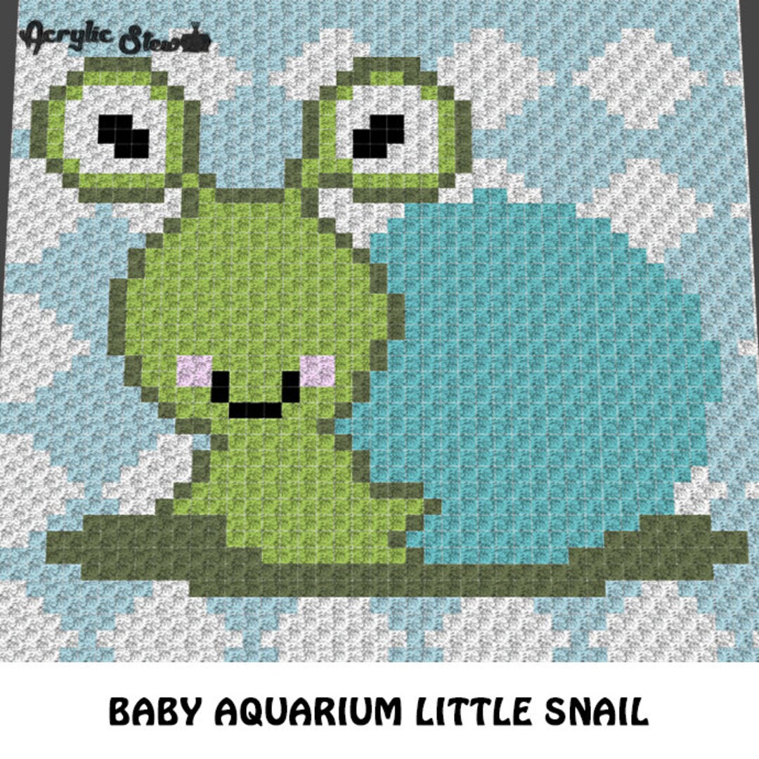 Baby Boy Graphgan Pattern - Corner to Corner - C2C - Baby Snail Blue ...