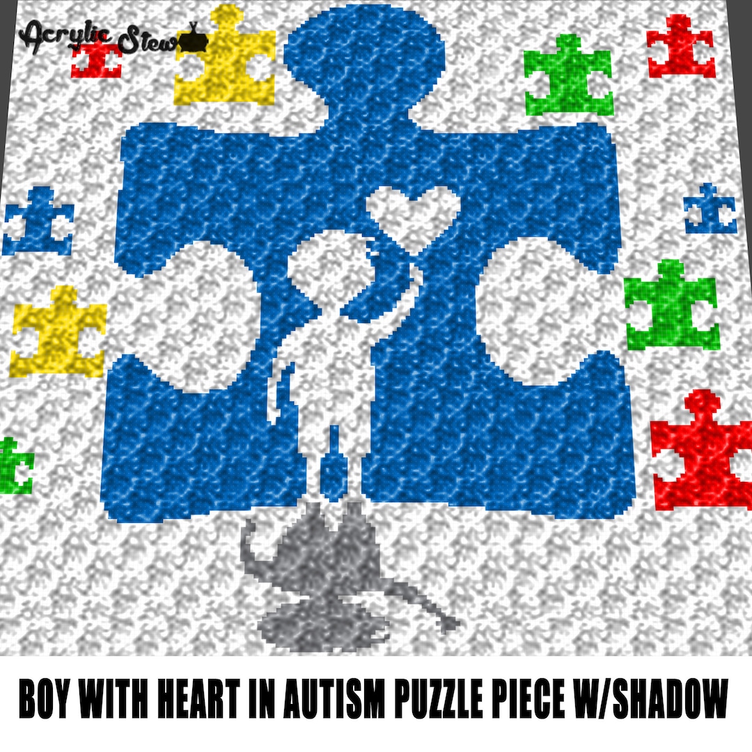 Graphgan Pattern - Corner to Corner - C2C - SC - Autism Boy Heart ...