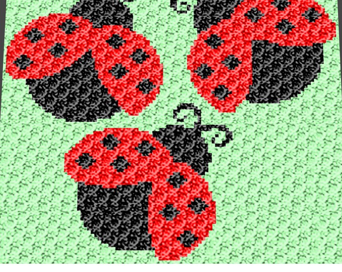 Baby Graphgan Pattern Corner to Corner C2C Three Marching Ladybugs ...