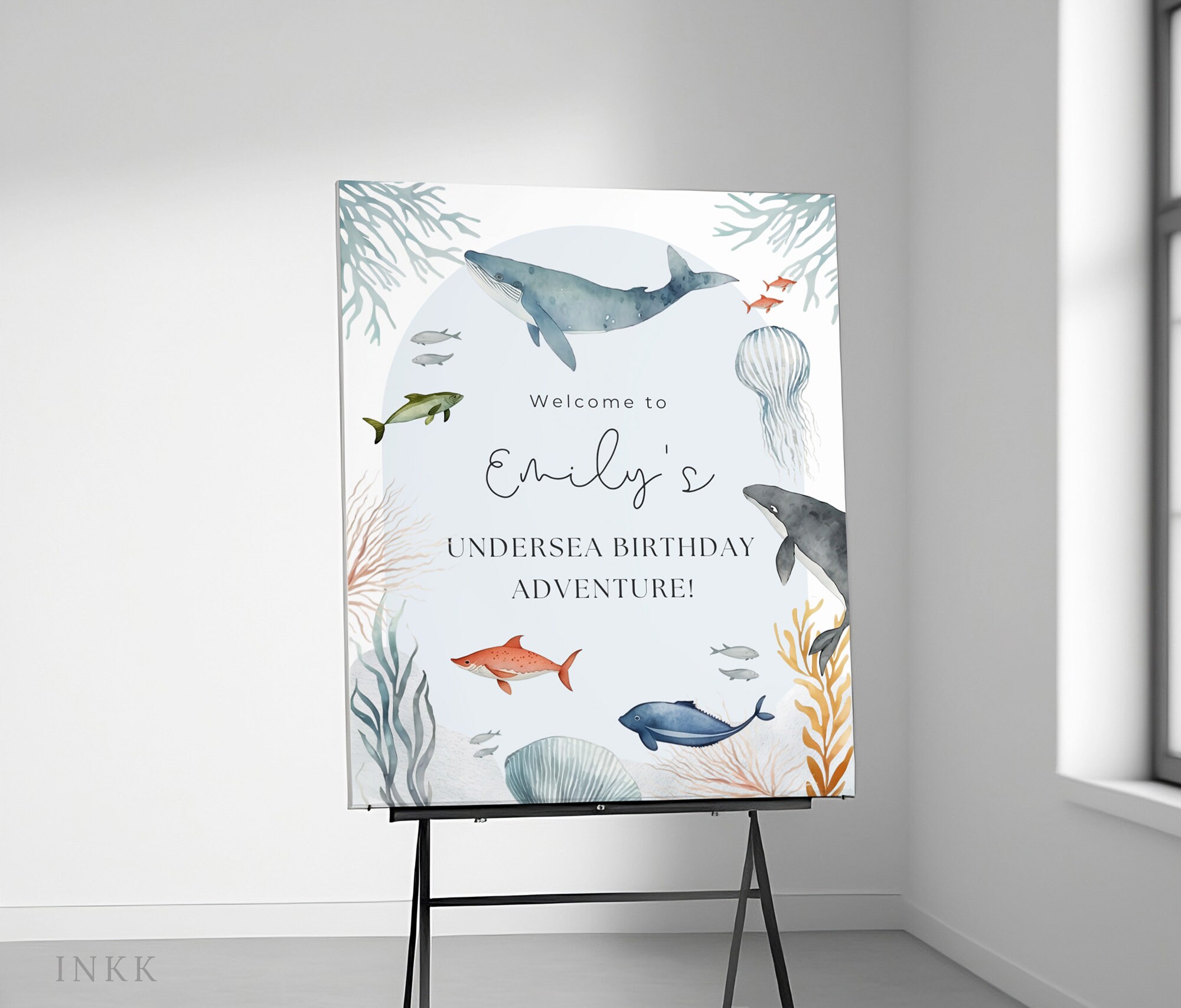 Sea Creatures Birthday Welcome Sign, First Birthday Welcome Sign, Party ...