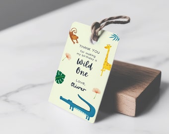 Printable Jungle Birthday Favor Tags Thank You Tags Party - Etsy