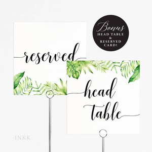 Tropical Wedding Table Numbers Printable Table Number | Etsy