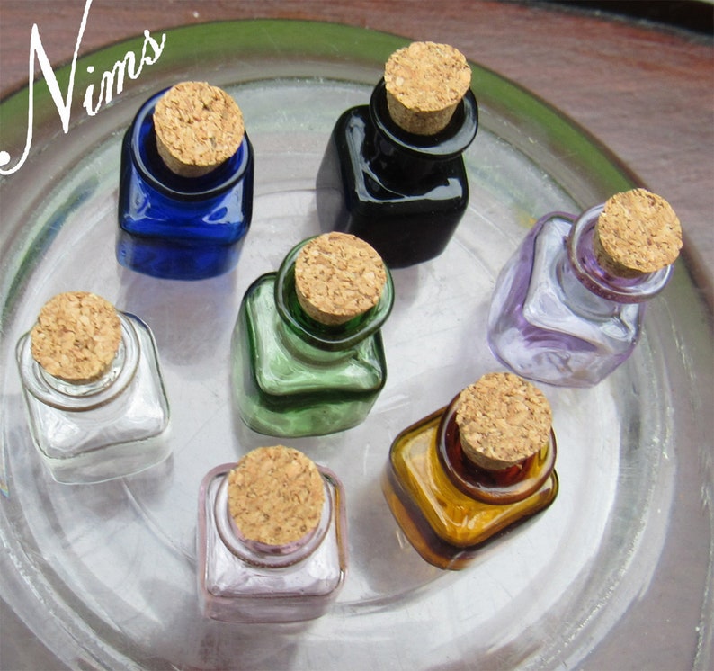7 Miniature Tiny Small Glass Bottle Vial Flask Only 1 | Etsy