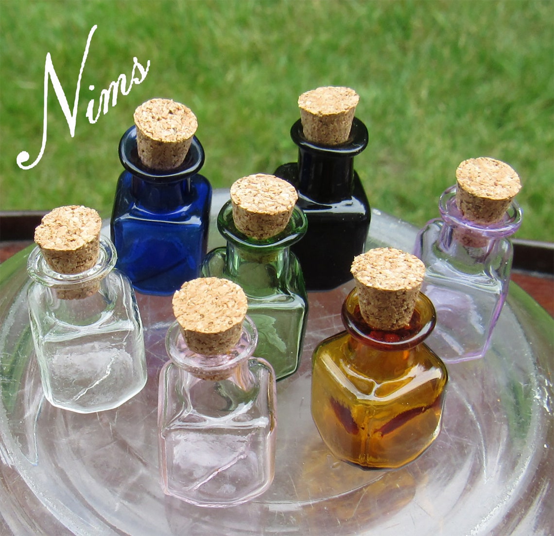 7 Miniature Tiny Small Glass Bottle Vial Flask Only 1 | Etsy