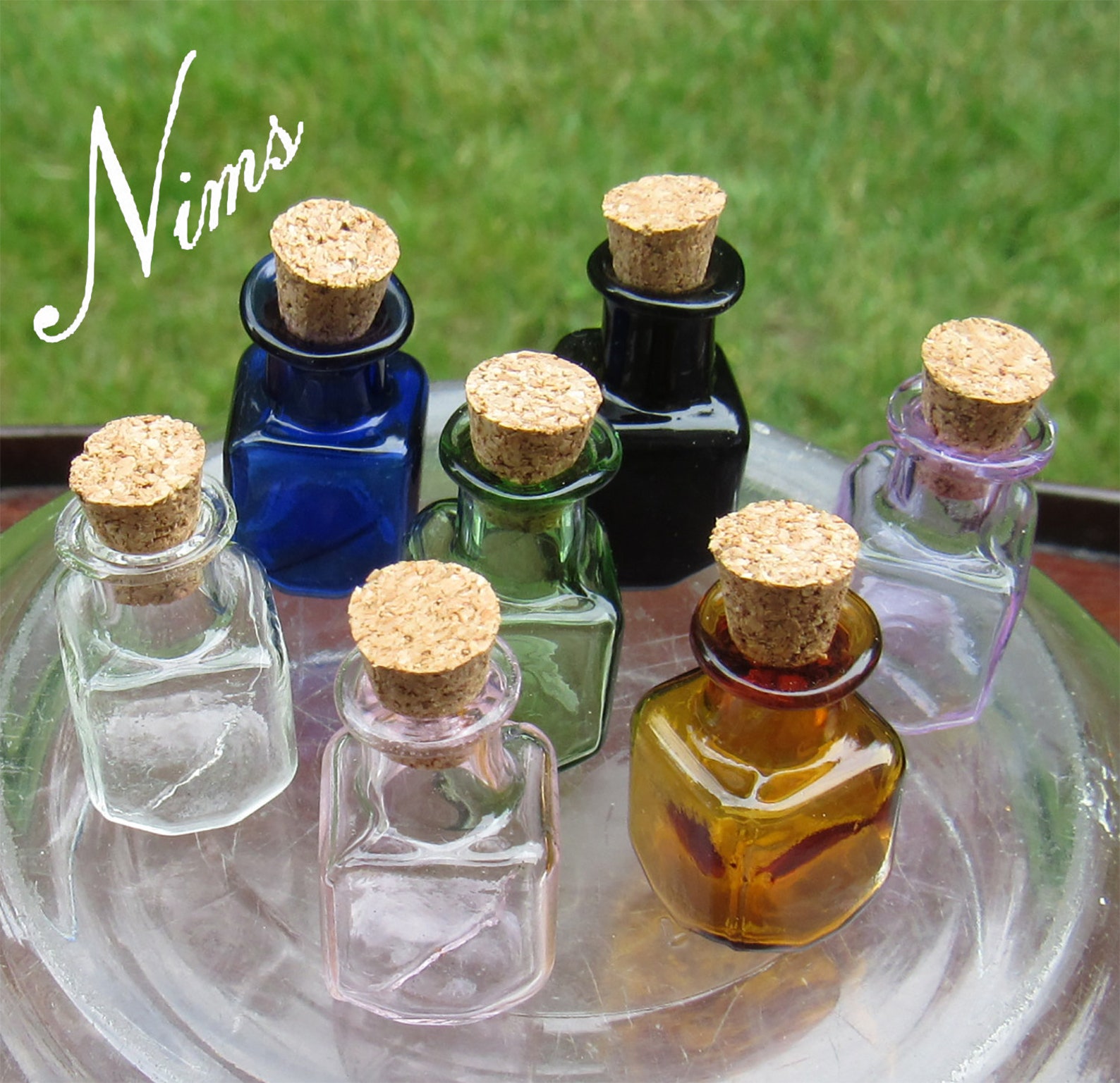 7 Miniature Tiny Small Glass Bottle Vial Flask Only 1 | Etsy