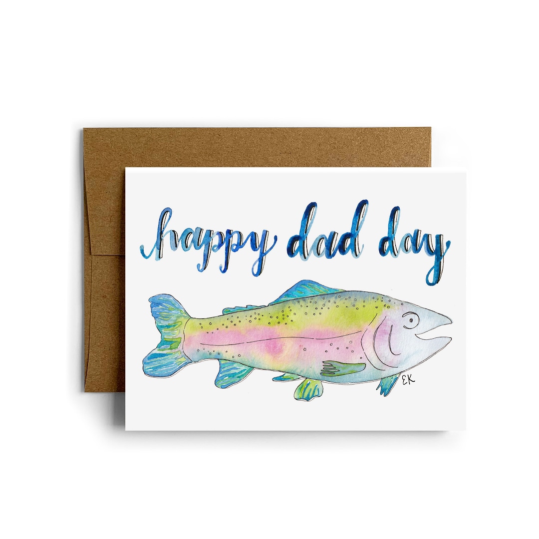 Eileen Graphics Rainbow Trout Father's Day Greeting Card • Made in ...