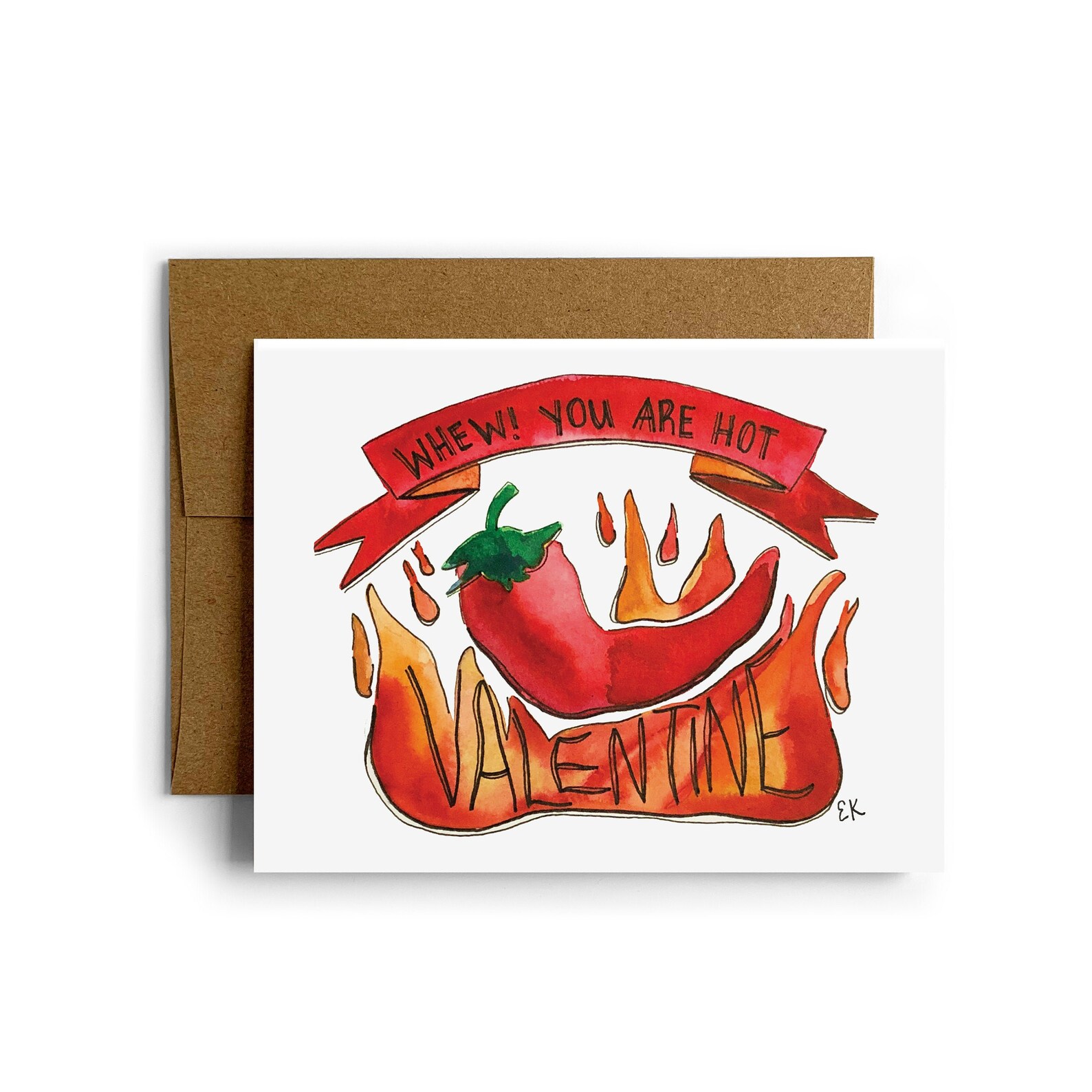 Chili Pepper Valentine Greeting Card // Printed in Newport, RI Packaged ...