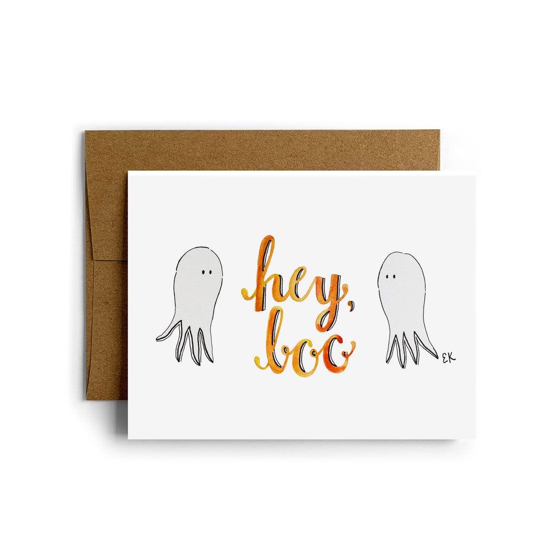 Eileen Graphics Hey Boo Ghost Greeting Card • Printed in Newport, RI ...