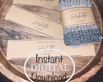 PRINTABLE Beanie Hat Wrap Labels for Crochet/knit Products Professional ...