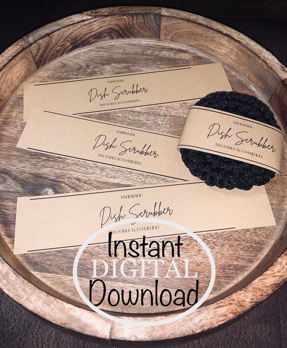 PRINTABLE Dish Scrubber Wrap Label for Crochet/knit Products ...