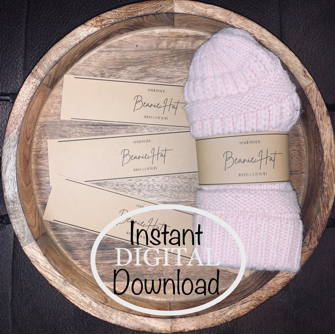 PRINTABLE Beanie Hat Wrap Labels for Crochet/knit Products Professional ...