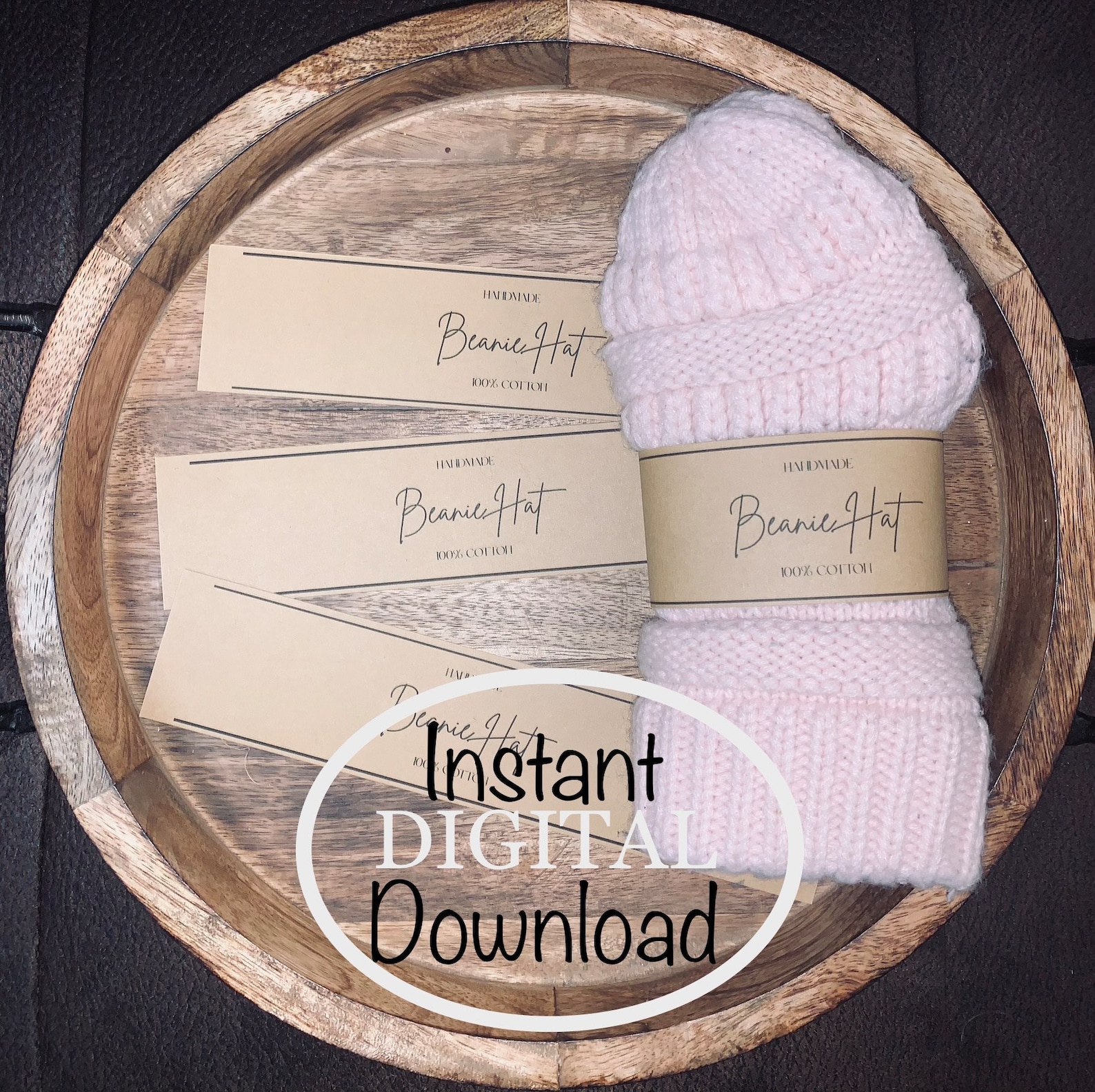 PRINTABLE Beanie Hat Wrap Labels for Crochet/knit Products Professional ...