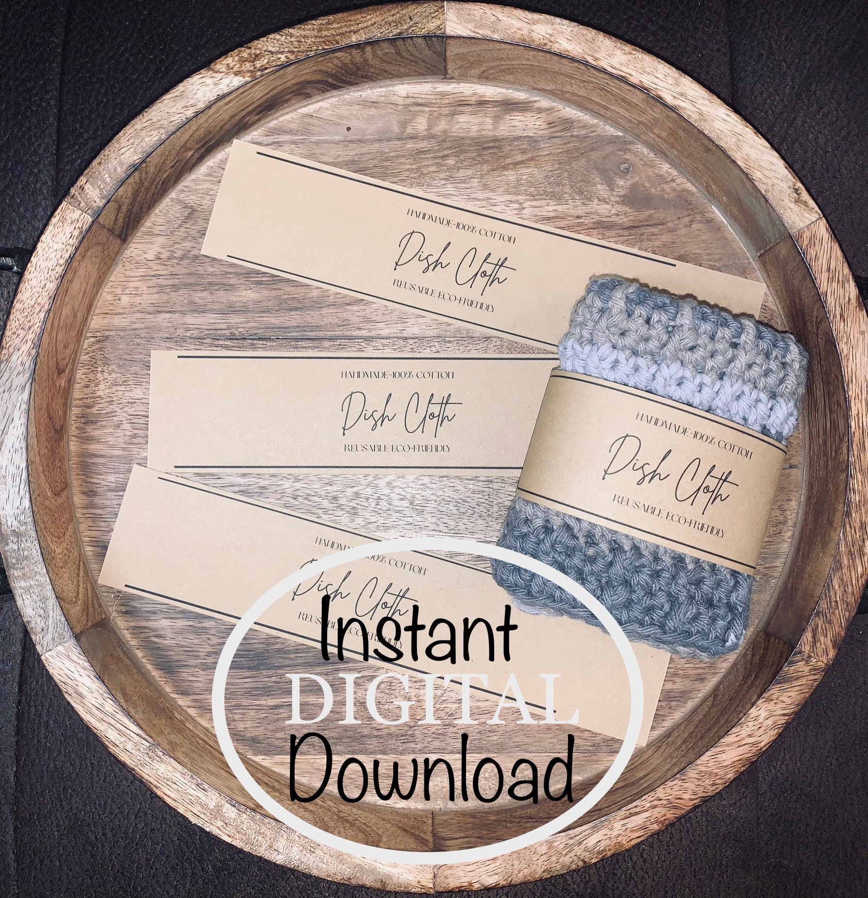 PRINTABLE Dish Cloth Wrap Label for Crochet/knit Products Professional ...