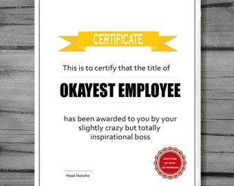 Employee Certificate Award | Etsy