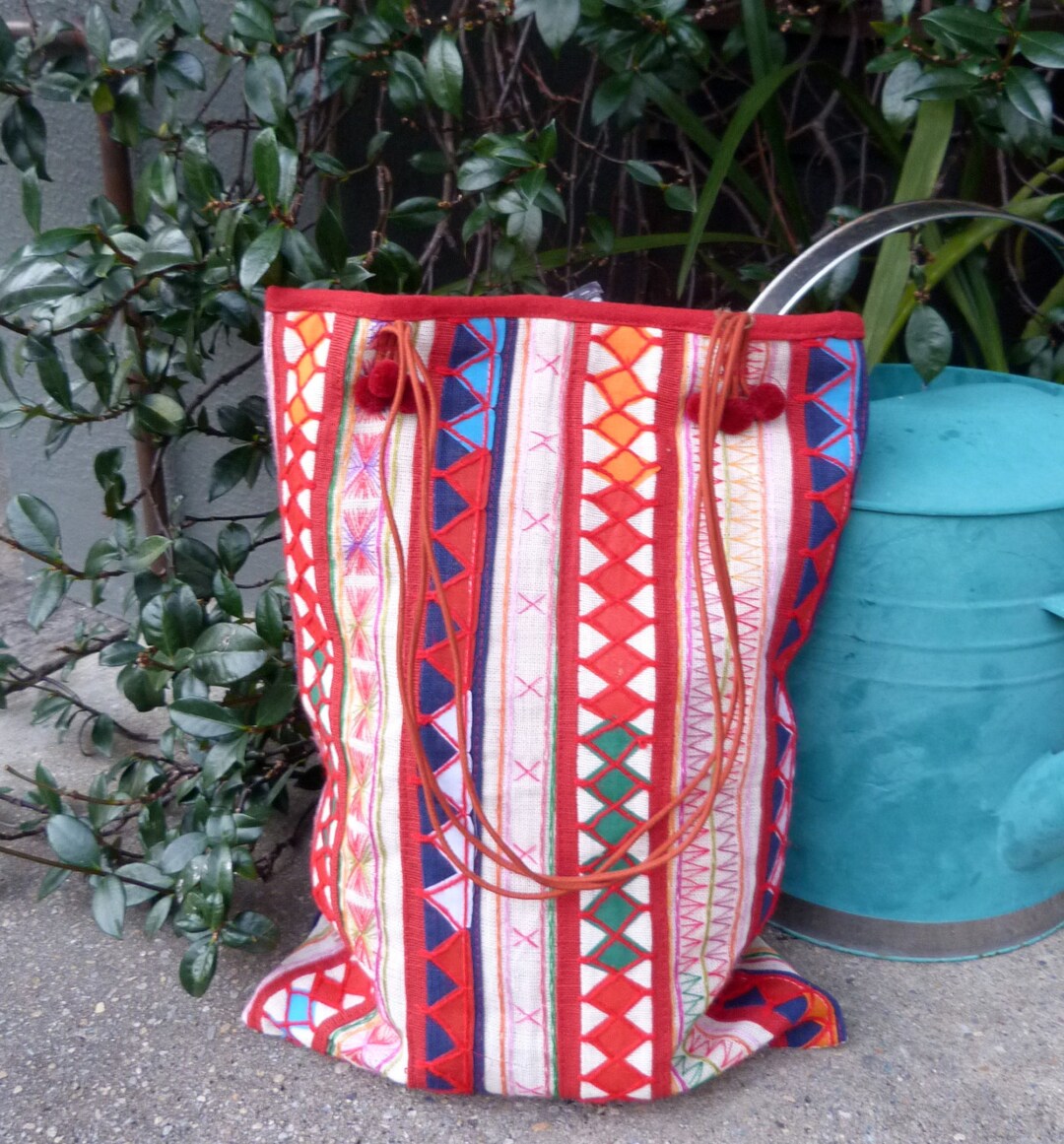 Akha Hill Tribe Material Carry Bag White Boho Hippie Gypsy - Etsy
