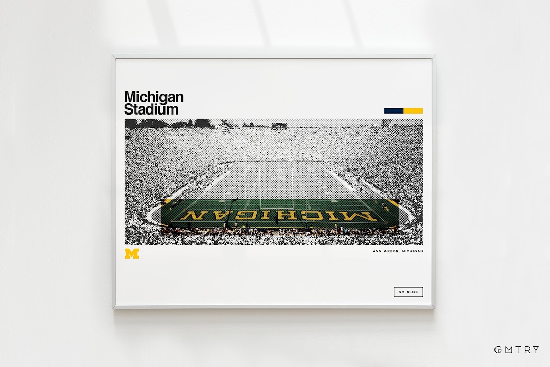 Michigan Stadium Print Michigan Wolverines Art Michigan Football ...