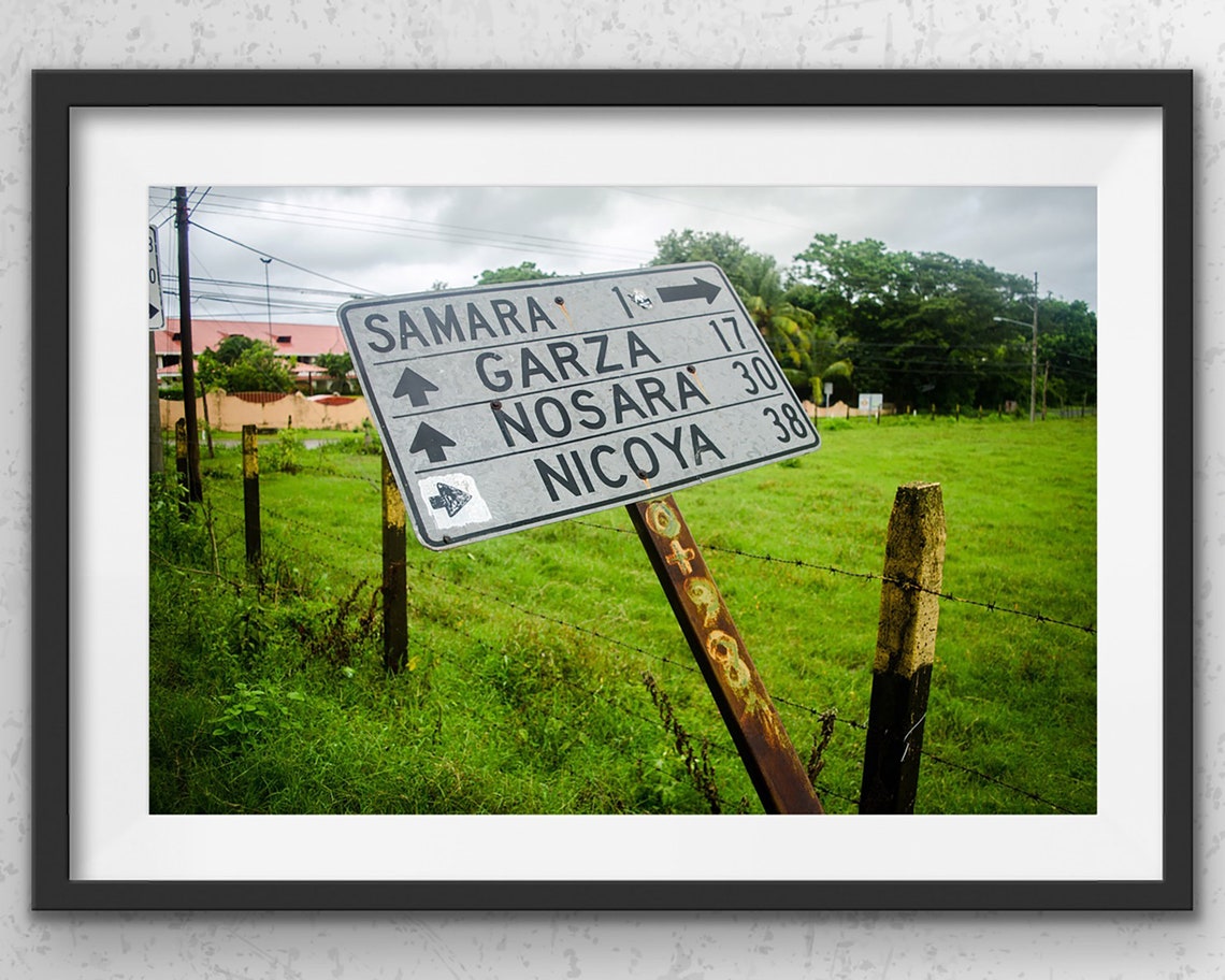 Costa Rica Print, Street Sign in Costa Rica - Etsy