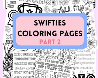 Swifties Coloring Pages Eras Tour Taylor Swift Printable - Etsy
