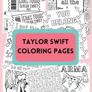 Swifties Coloring Pages - Eras Tour - Taylor Swift Printable - Digital ...