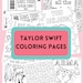 Swifties Coloring Pages - Eras Tour - Taylor Swift Printable - Digital ...