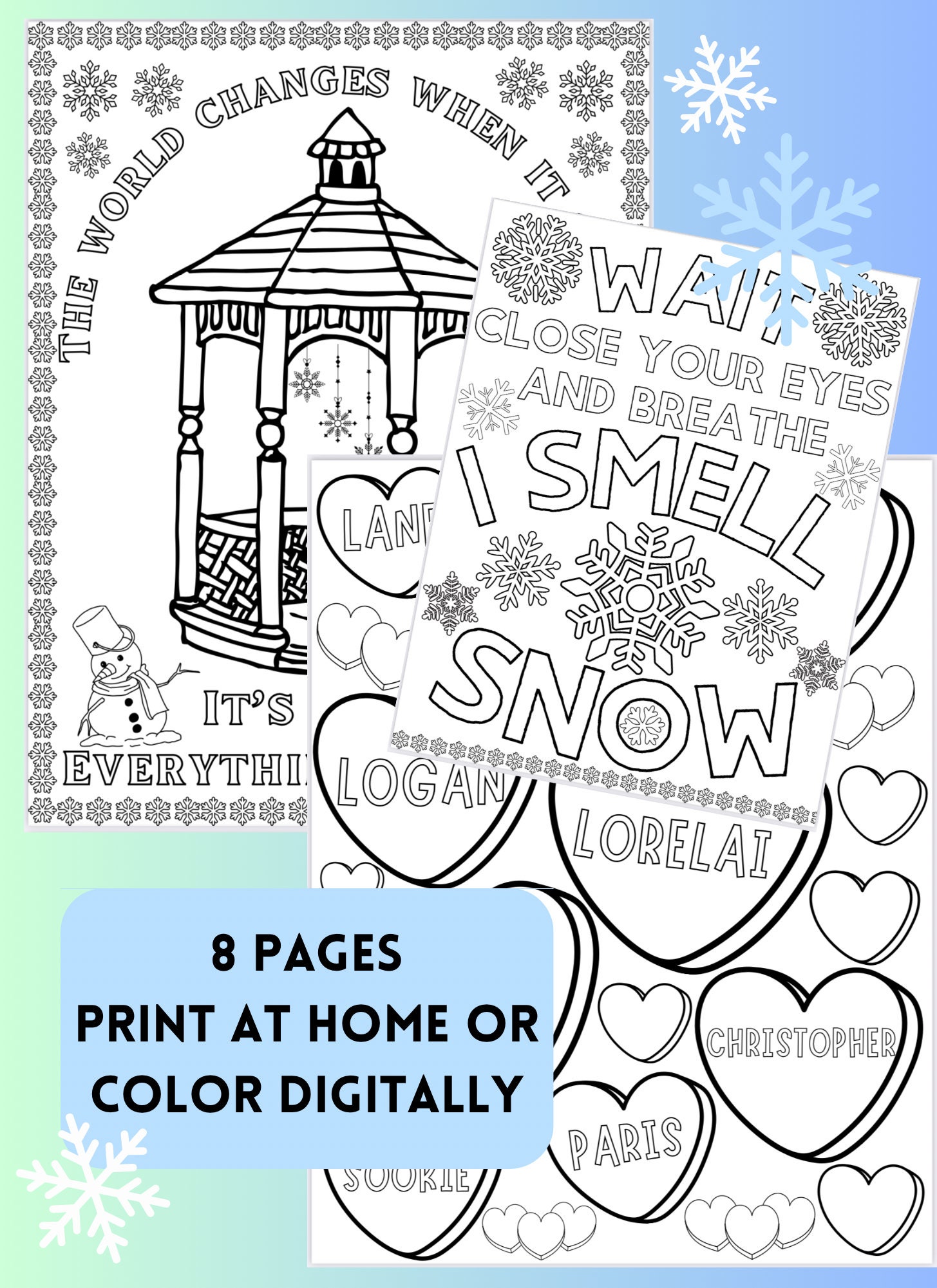 Winter Gilmore Girls Coloring Pages: Stars Hollow Printable (digital ...