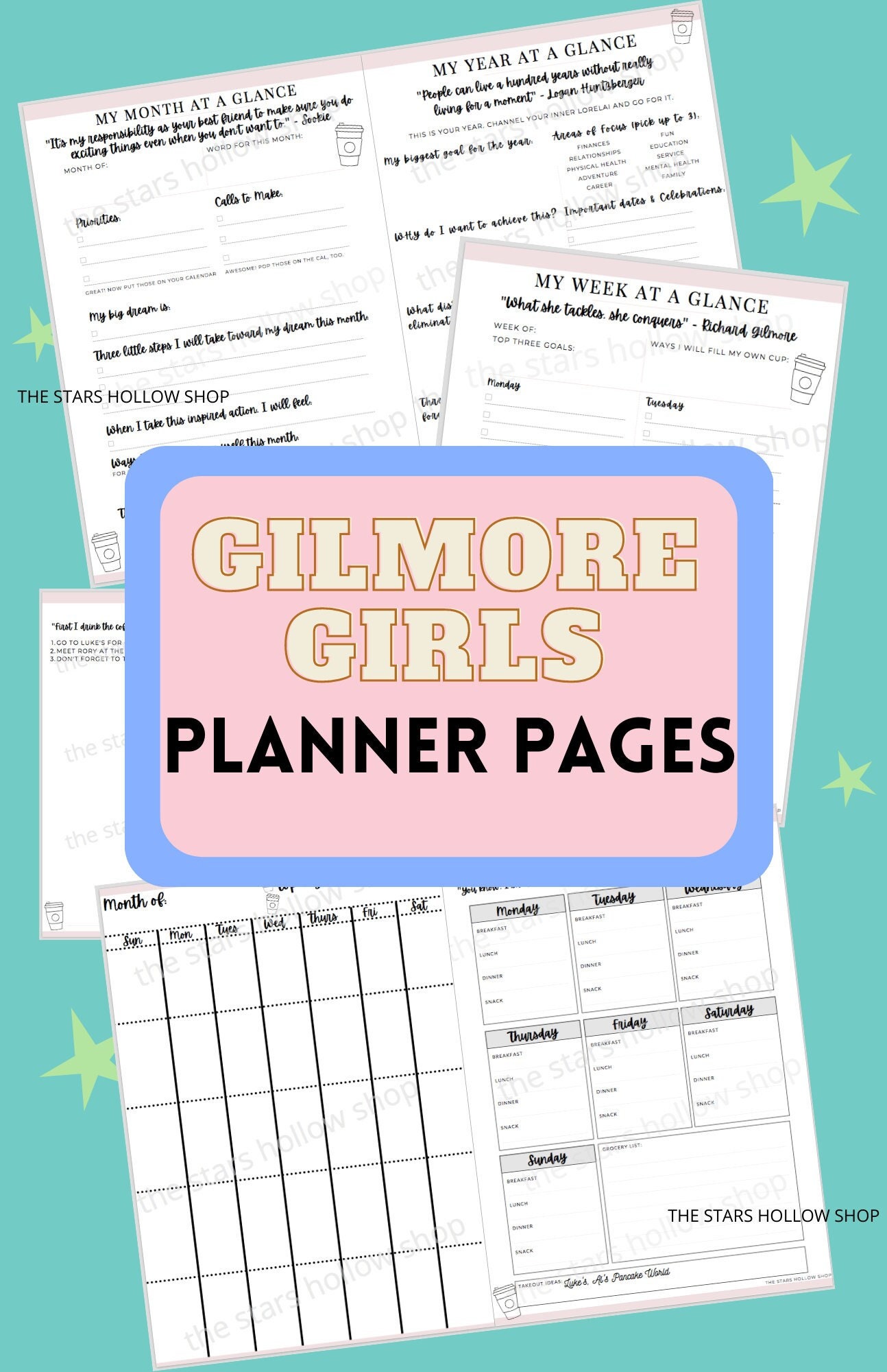 Gilmore Girls Planner Pack - 2025 Planner Stars Hollow - Weekly Planner ...