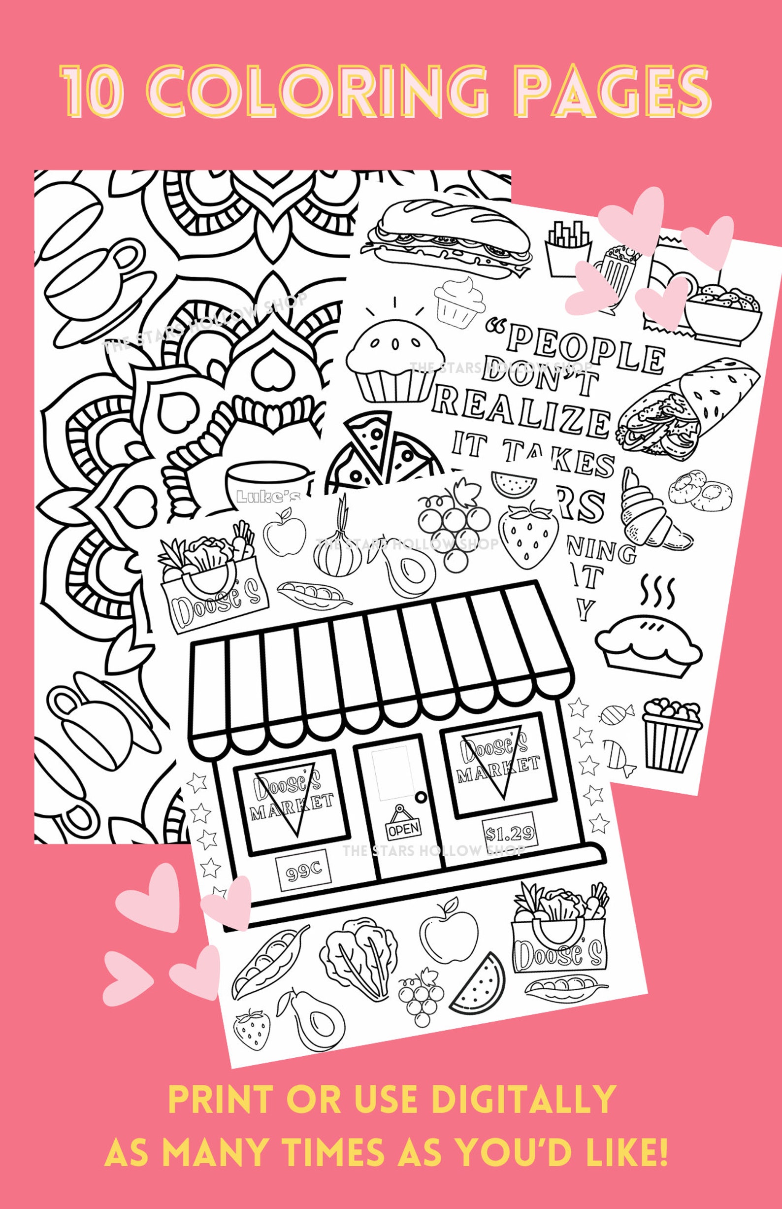 Gilmore Girls Coloring Pages Pack - TV Coloring Book - Gilmore Girls ...