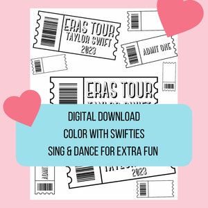 Swifties Coloring Pages - Eras Tour - Taylor Swift Printable - Digital ...
