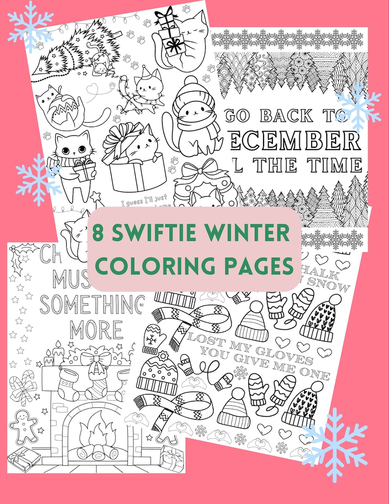 Taylor Swift Winter Coloring Pages - Swiftie Holiday Gifts - Coloring ...