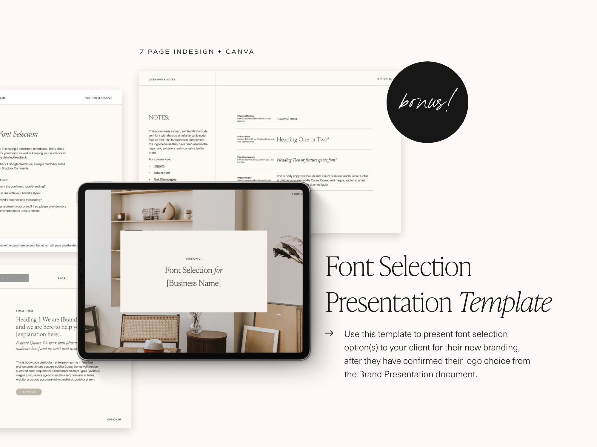 Brand & Logo Concept Presentation Template | Canva + Indesign | BONUS ...