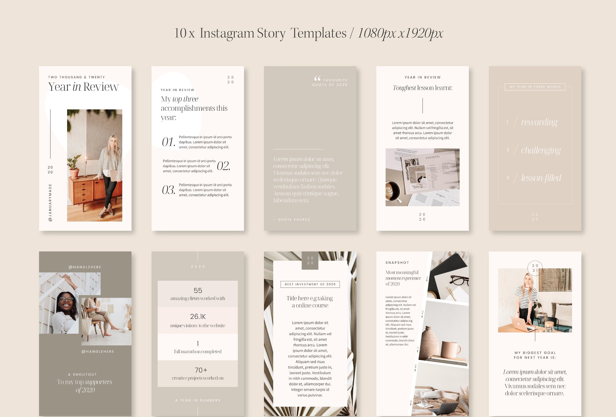 Year in Review Multi-post Social Media Graphics | PHOTOSHOP and CANVA ...