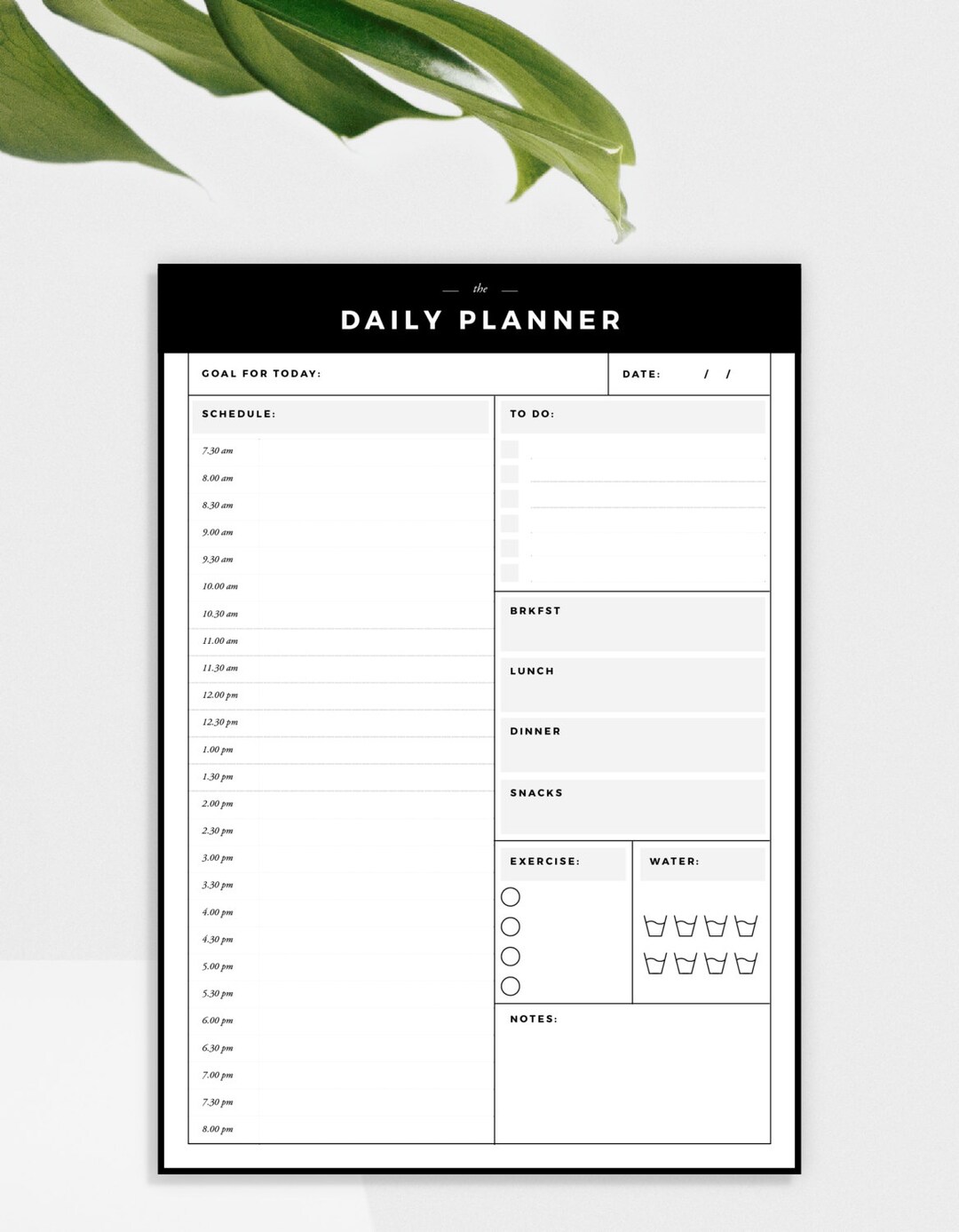 Daily Planner, Daily Schedule, Printable Planner, Daily Organizer ...