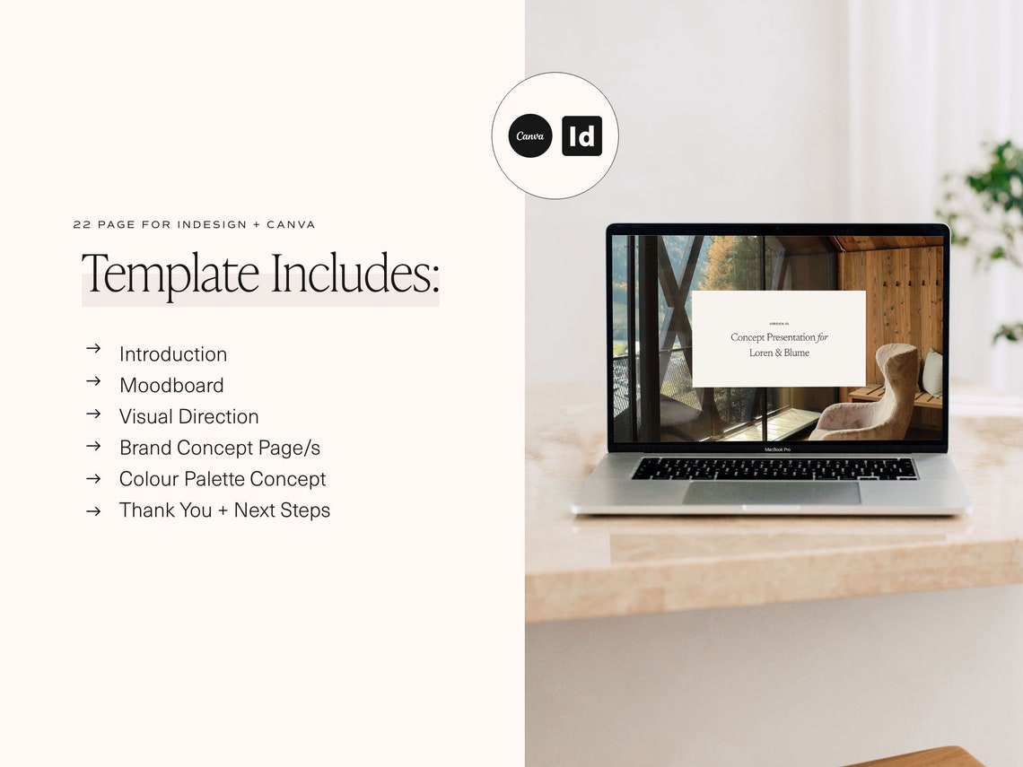 Brand & Logo Concept Presentation Template | Canva + Indesign | BONUS ...