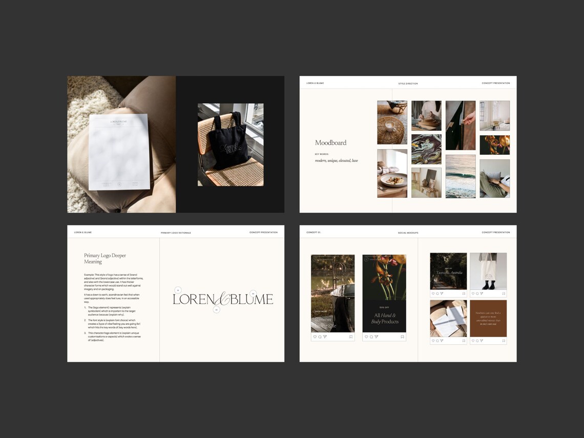 Brand & Logo Concept Presentation Template | Canva + Indesign | BONUS ...